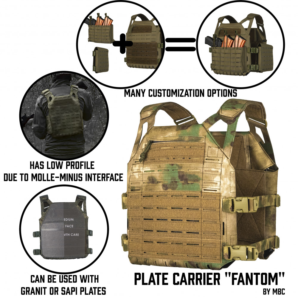 Plate Carrier "Fantom" Molle Minus Laser Cut Multicam Raid Gear & MBC ...